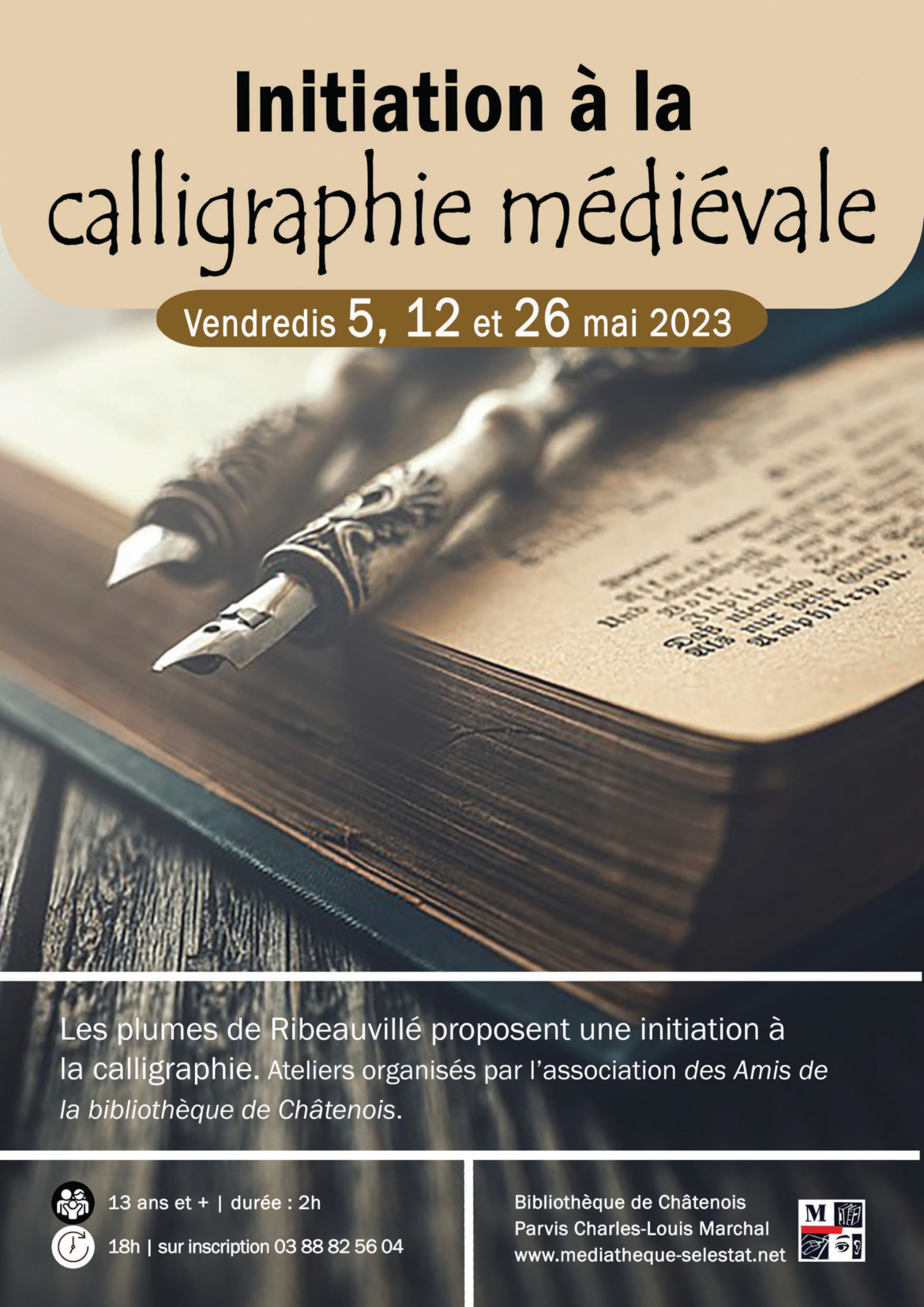 Initiation à la calligraphie médiévale - Mairie de Châtenois en Alsace